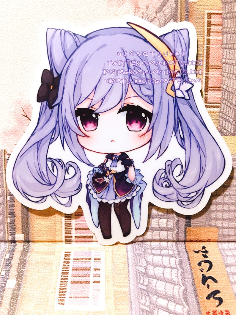 Genshin Impact Keqing VINYL STICKER Qiqi impermeable - Etsy España