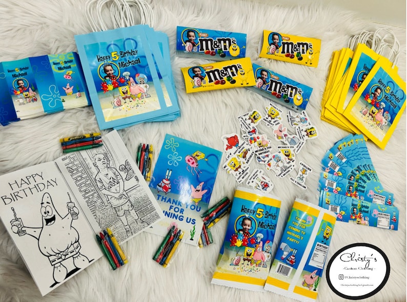 Spongebob Custom Party Supplies, Any Theme Available - Etsy