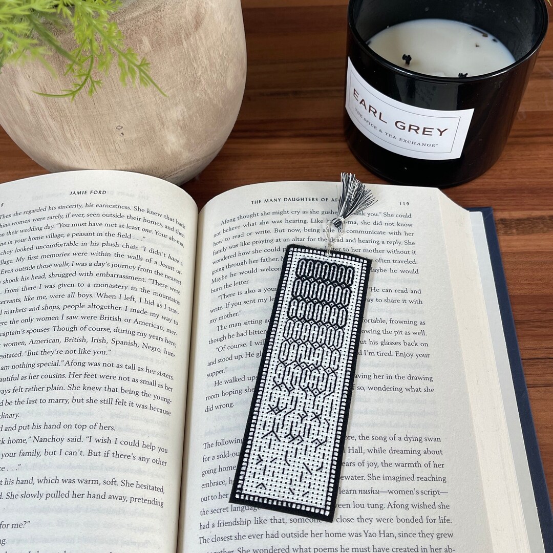 Contemporary Blackwork Cross Stitch Bookmark Kit - Etsy