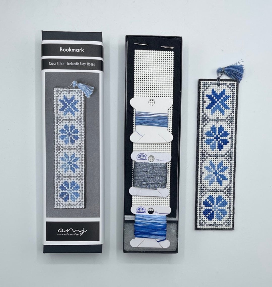 Frost Roses Cross Stitch Bookmark Kit, Includes Everything to Make a ...