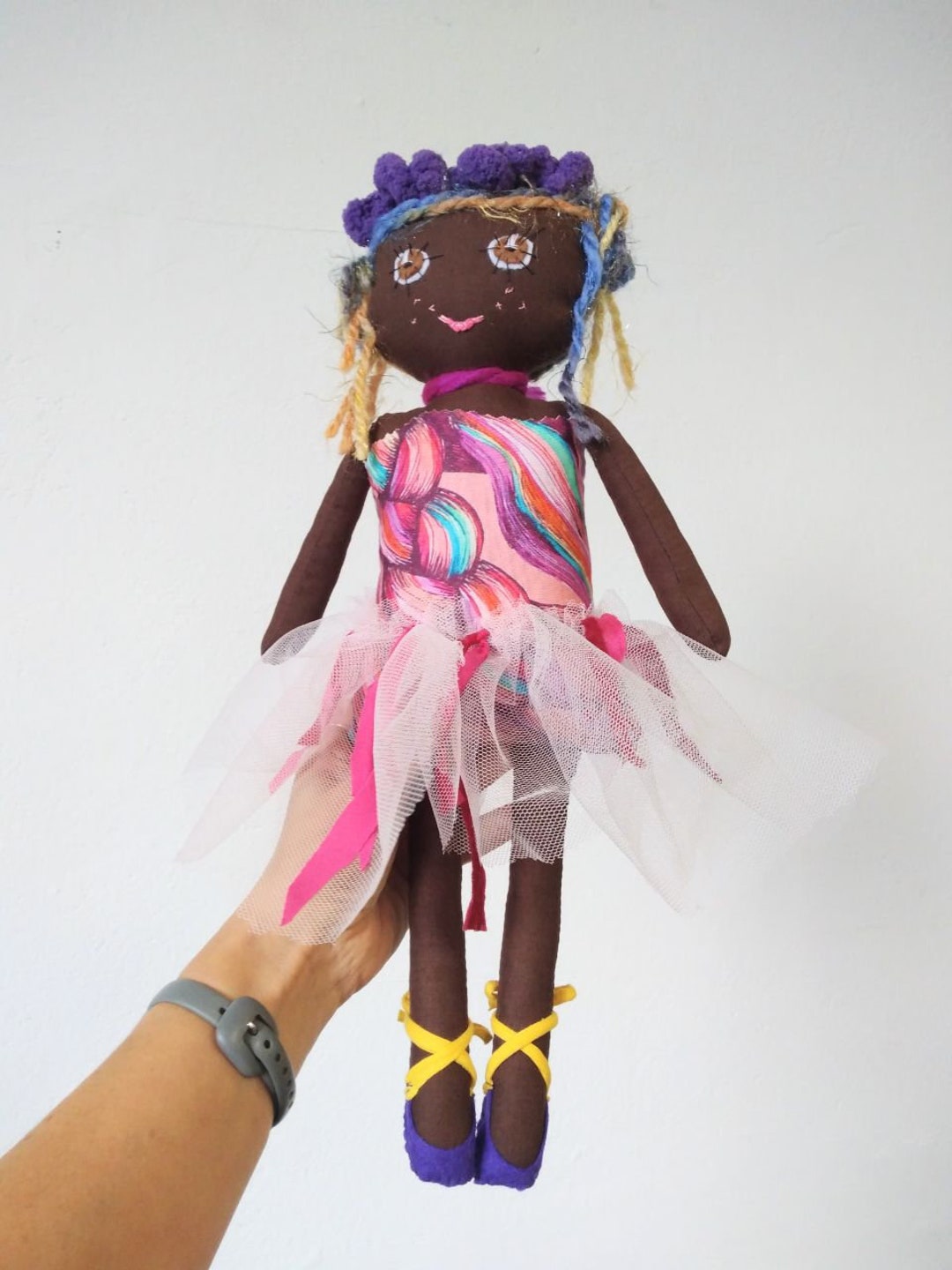 Ballerina Rag Doll, Pink Tutu With Ribbons, Purple Ballet Slippers ...
