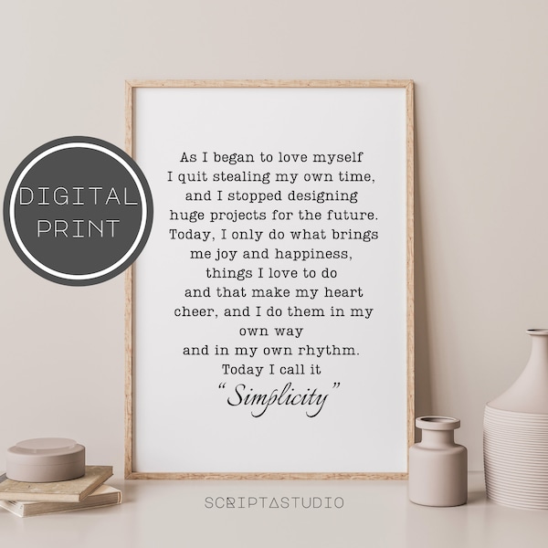 Simplicity Poster - Etsy