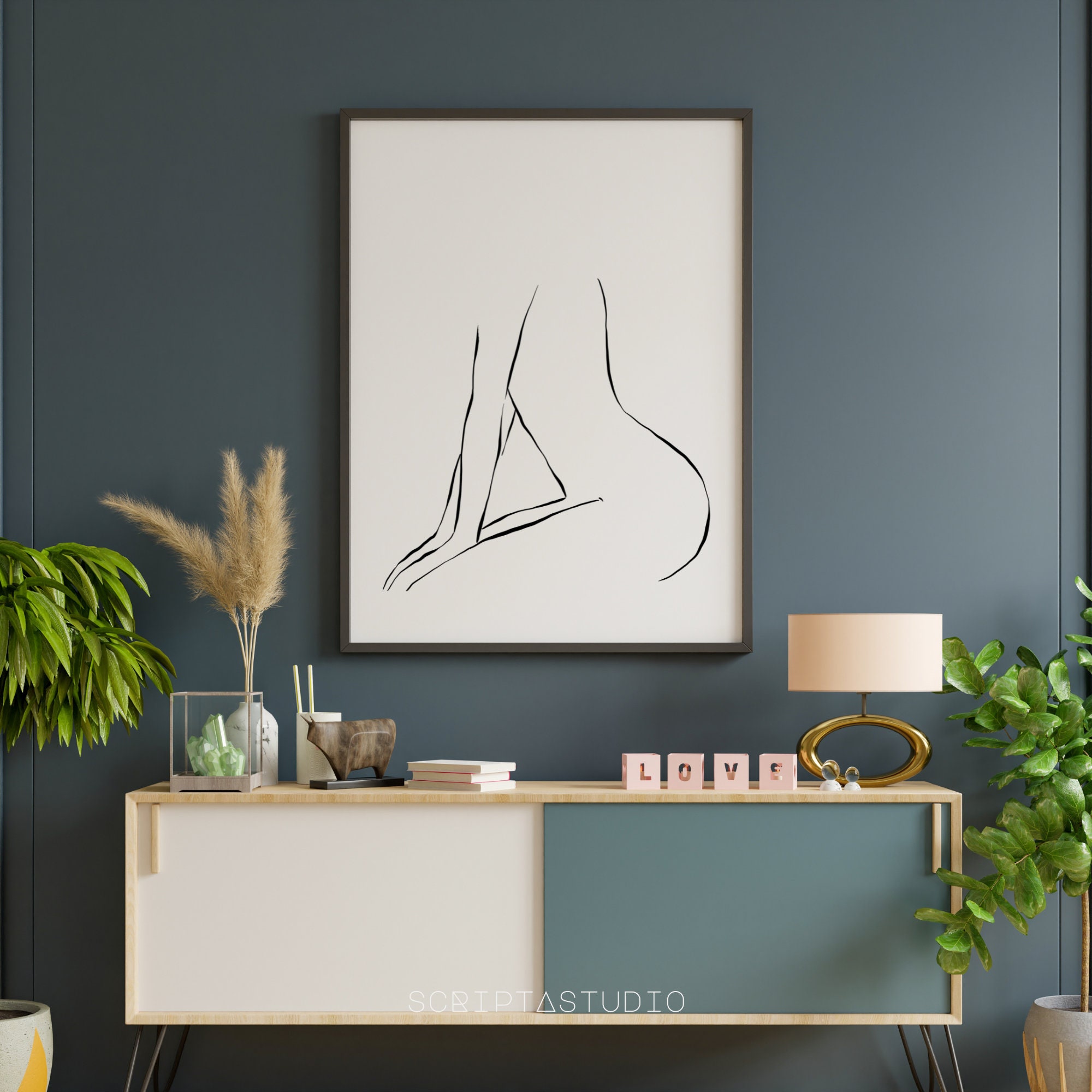 Fine Line Woman Print - Line Drawing - Minimal Wall Decor - Printable ...
