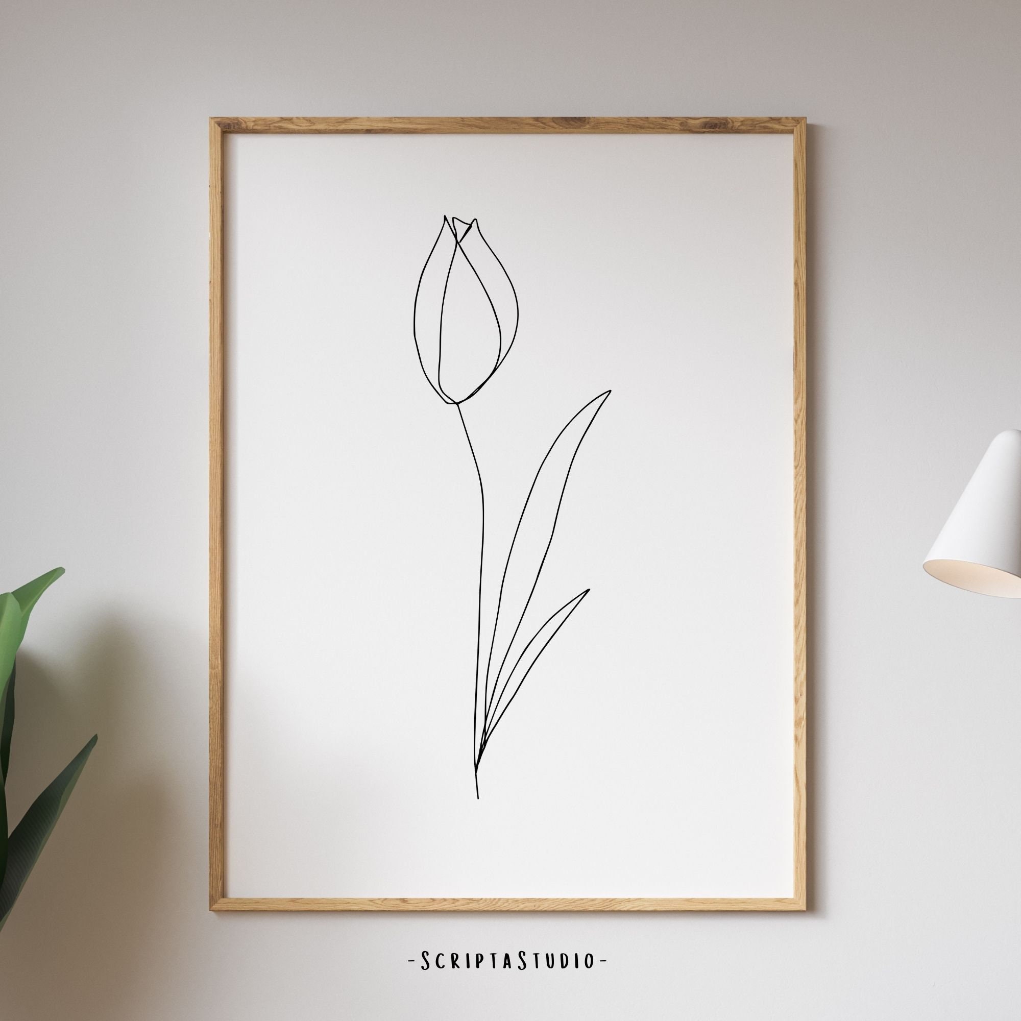 Set of 6 Floral Line Art Print Simple Line Drawing One Line | Etsy
