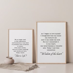Quote Wall Art Set 10, Inspirational Quotes, Love Yourself, Wall Art ...