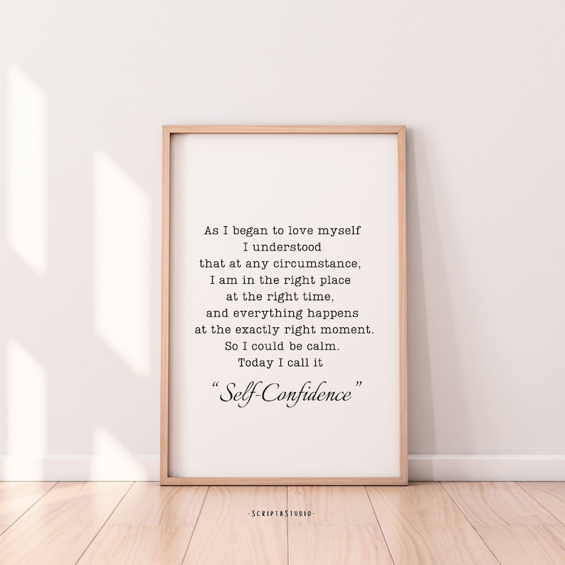 As i began to love my self Poem Print Self-Confidence 4 | Etsy
