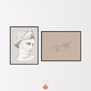 Greek Gallery Wall Art Set of 12 Prints, Greece Illustration, Line Art ...