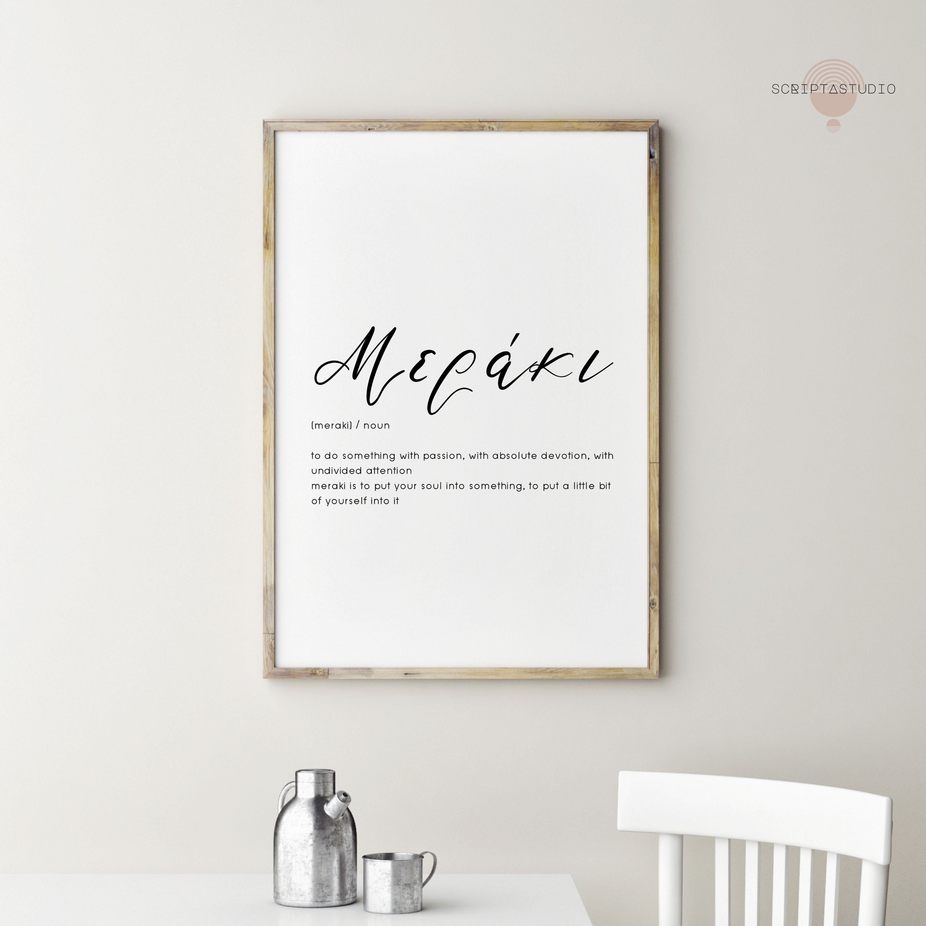 Meraki Greek Art Greek Quotes Definition Life Quotes | Etsy