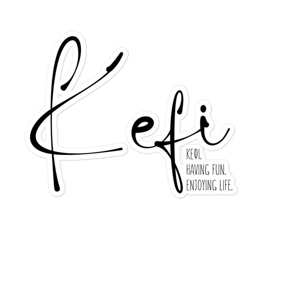 Greek Kefi Bubble-free Stickers, Greek Definition, Greek Words, Laptot ...