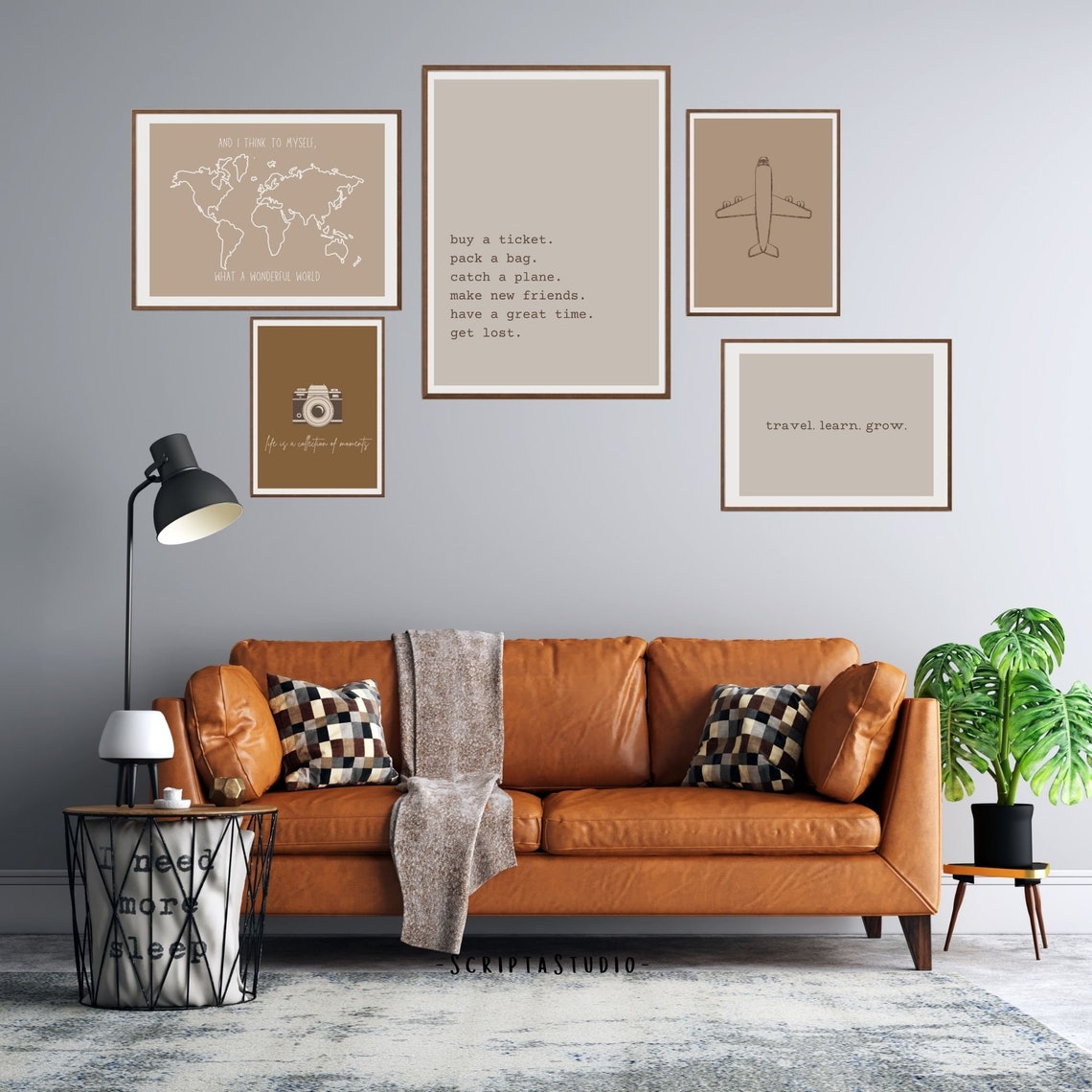 Travel Gallery Wall Art Set of 5 Prints Neutral Wall Decor | Etsy