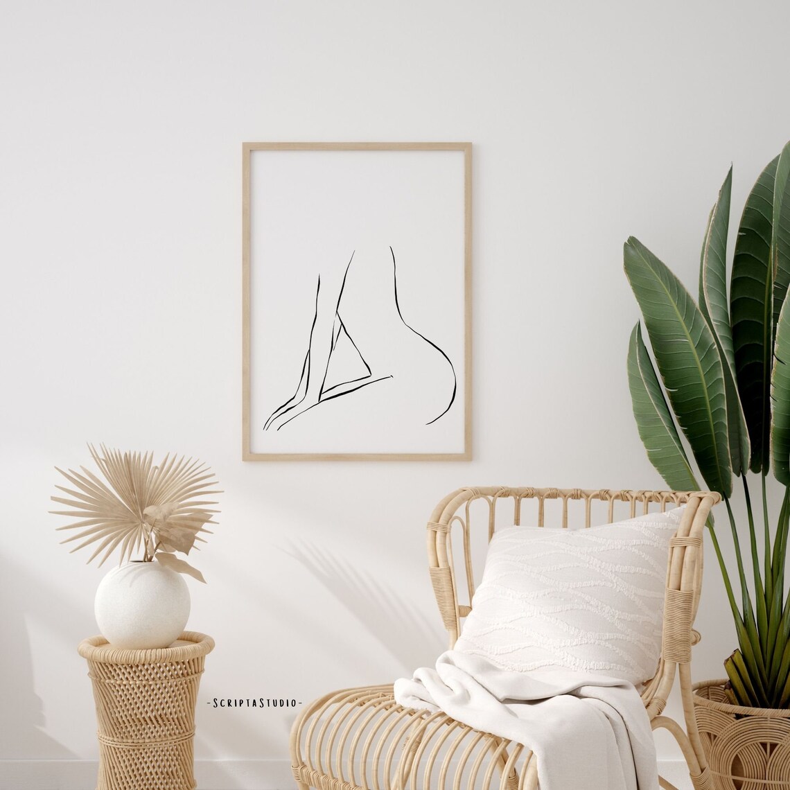 Fine Line Woman Print Line Drawing Minimal Wall Decor | Etsy