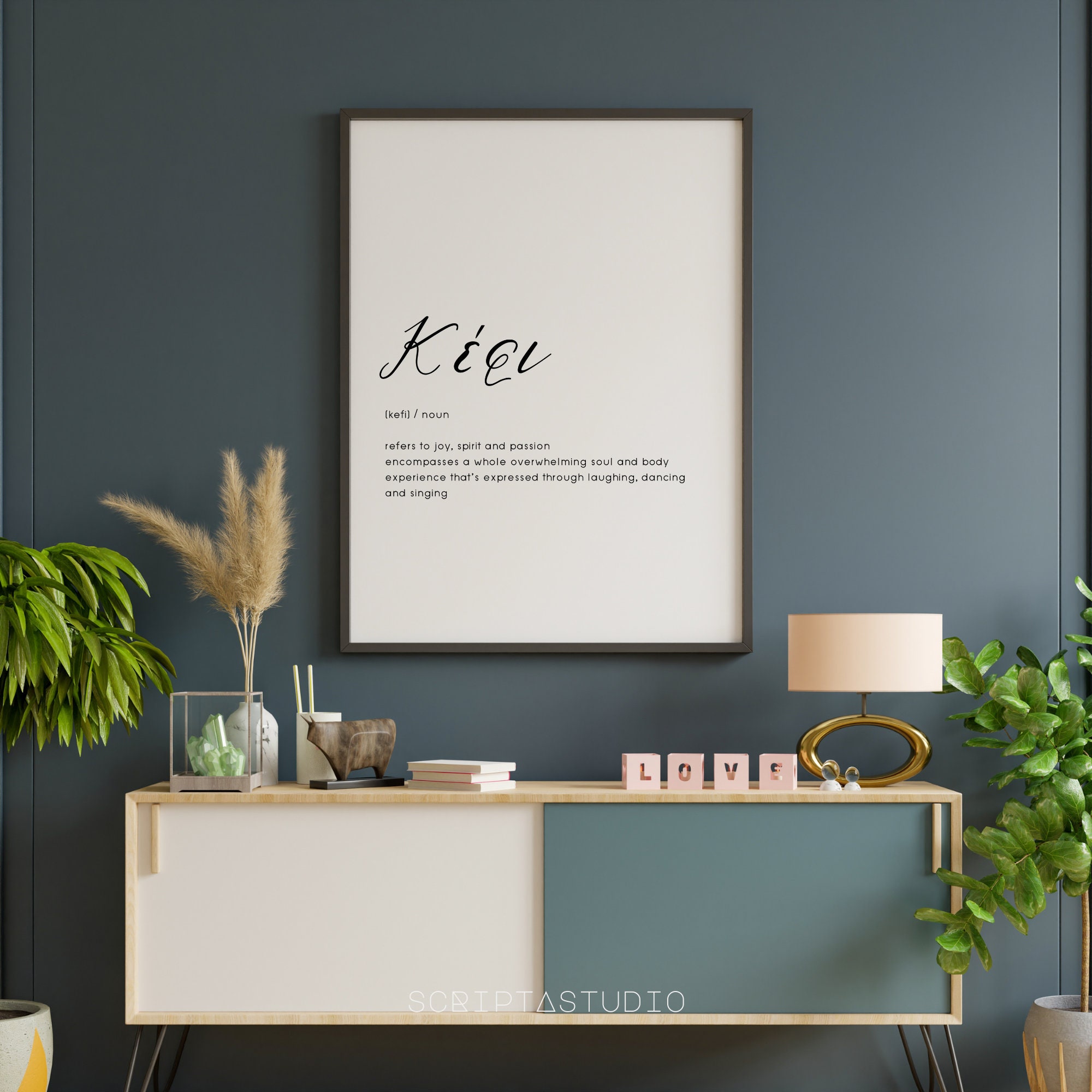 Kefi Art Print - Greek Definition - Printable Wall Decor - Calligraphy ...