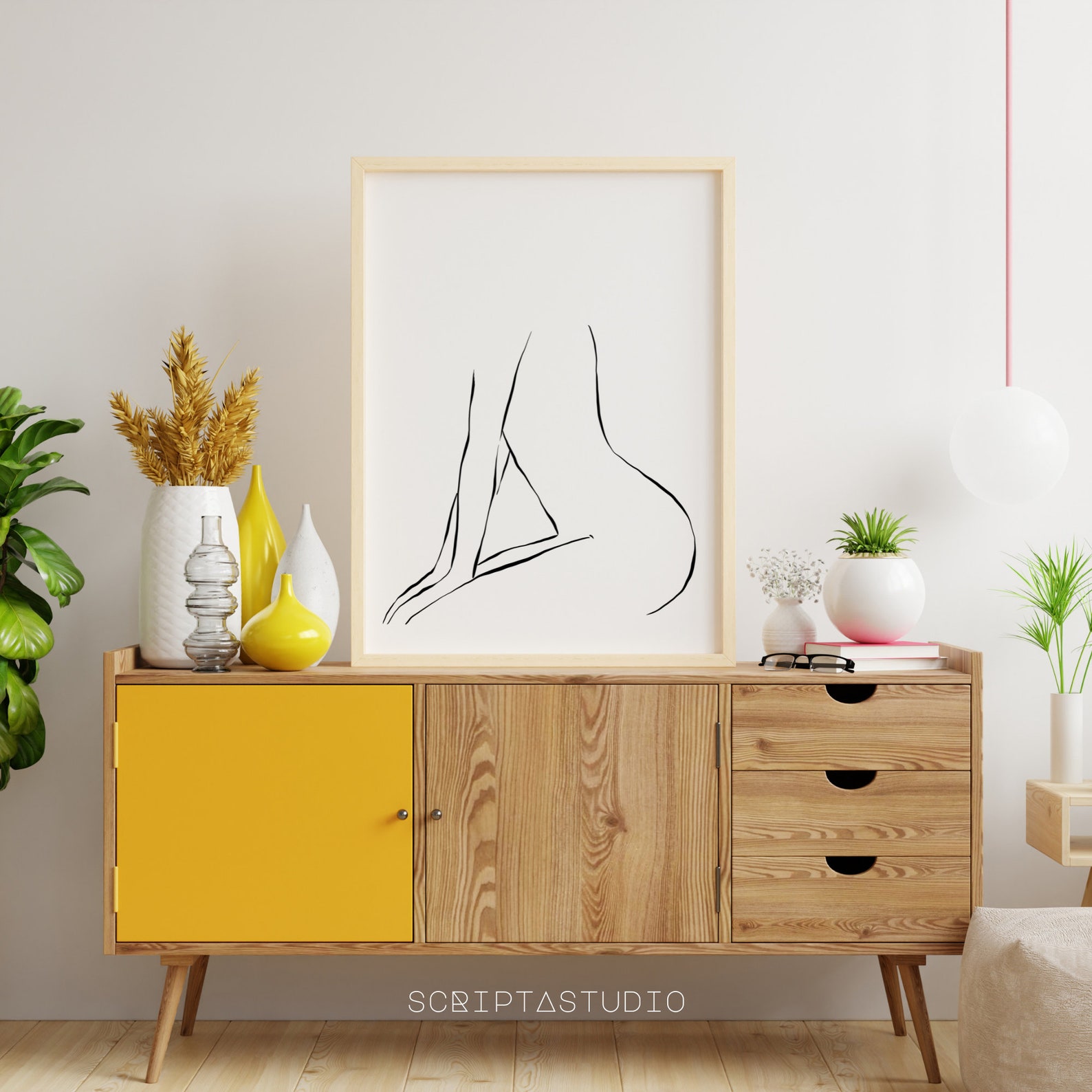 Fine Line Woman Print Line Drawing Minimal Wall Decor - Etsy