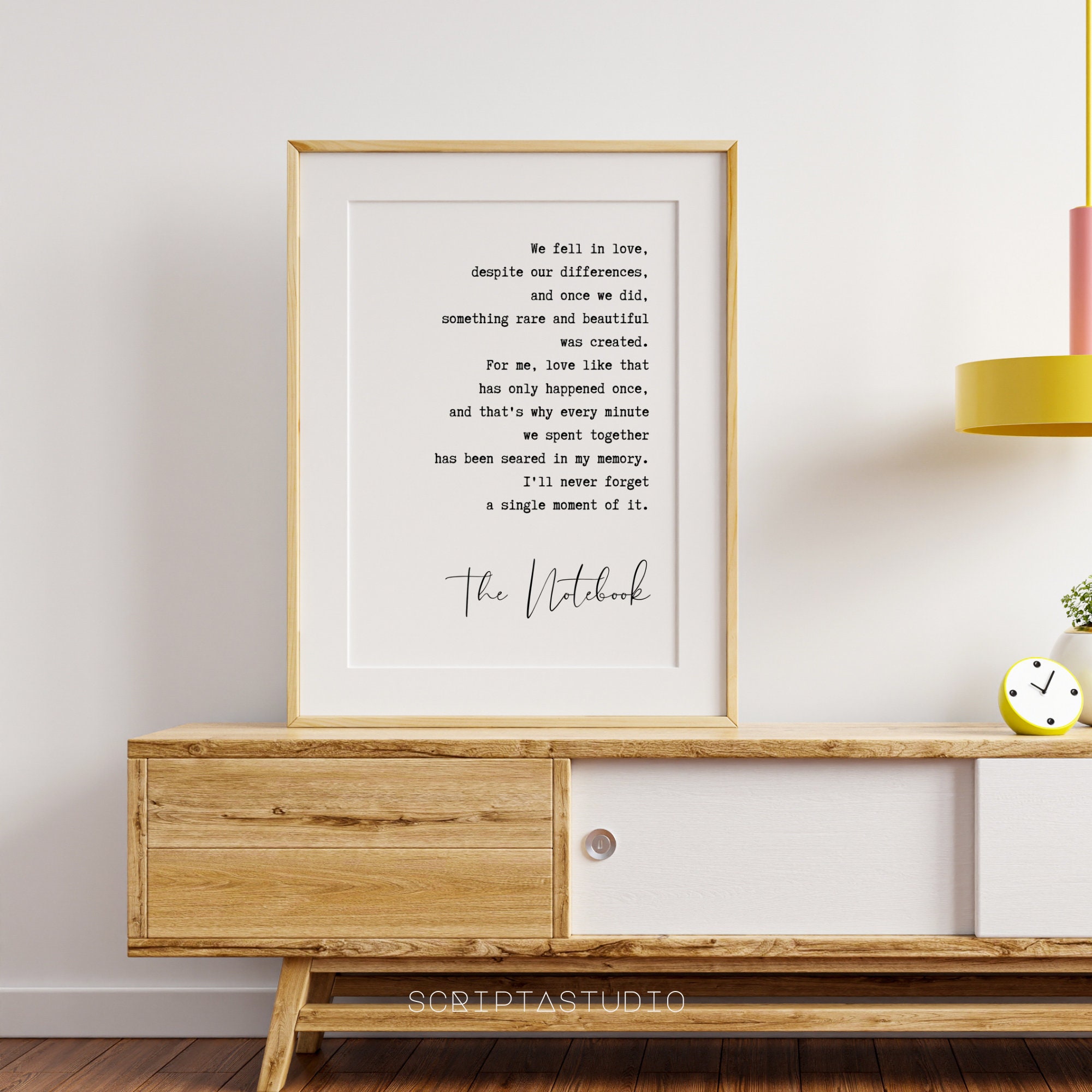 The Notebook Love Quote Print, Romantic Gift, the Notebook Movie Quotes ...