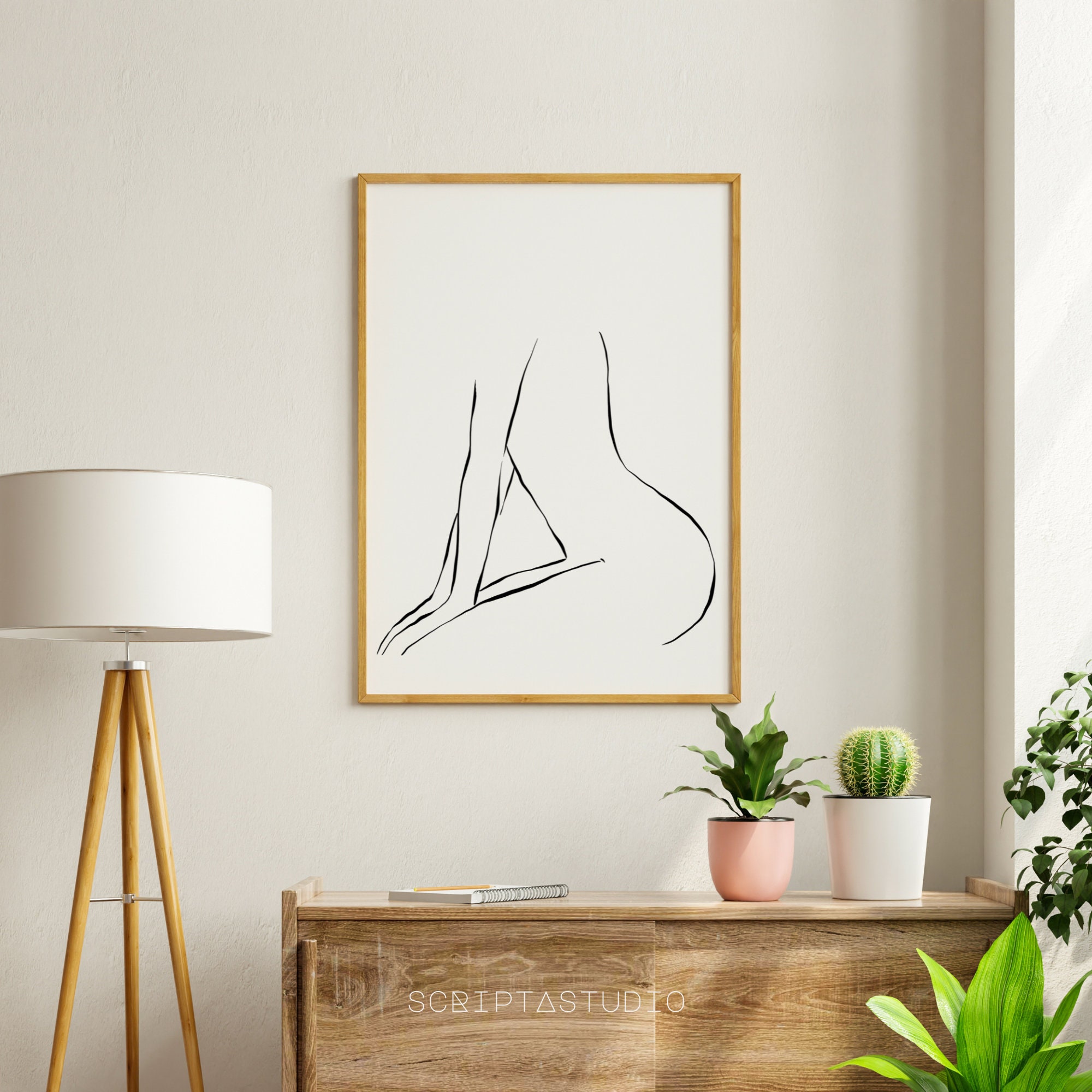 Fine Line Woman Print Line Drawing Minimal Wall Decor - Etsy