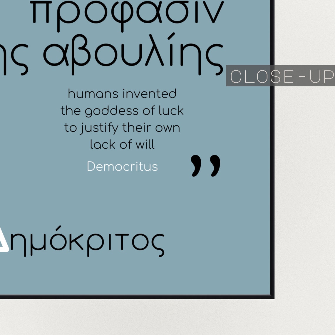Democritus Greek Philosopher Quote, Greek - English Translation ...