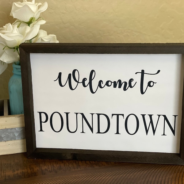 Welcome to Poundtown Sign - Etsy