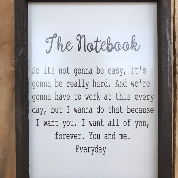 The Notebook Quote - Etsy