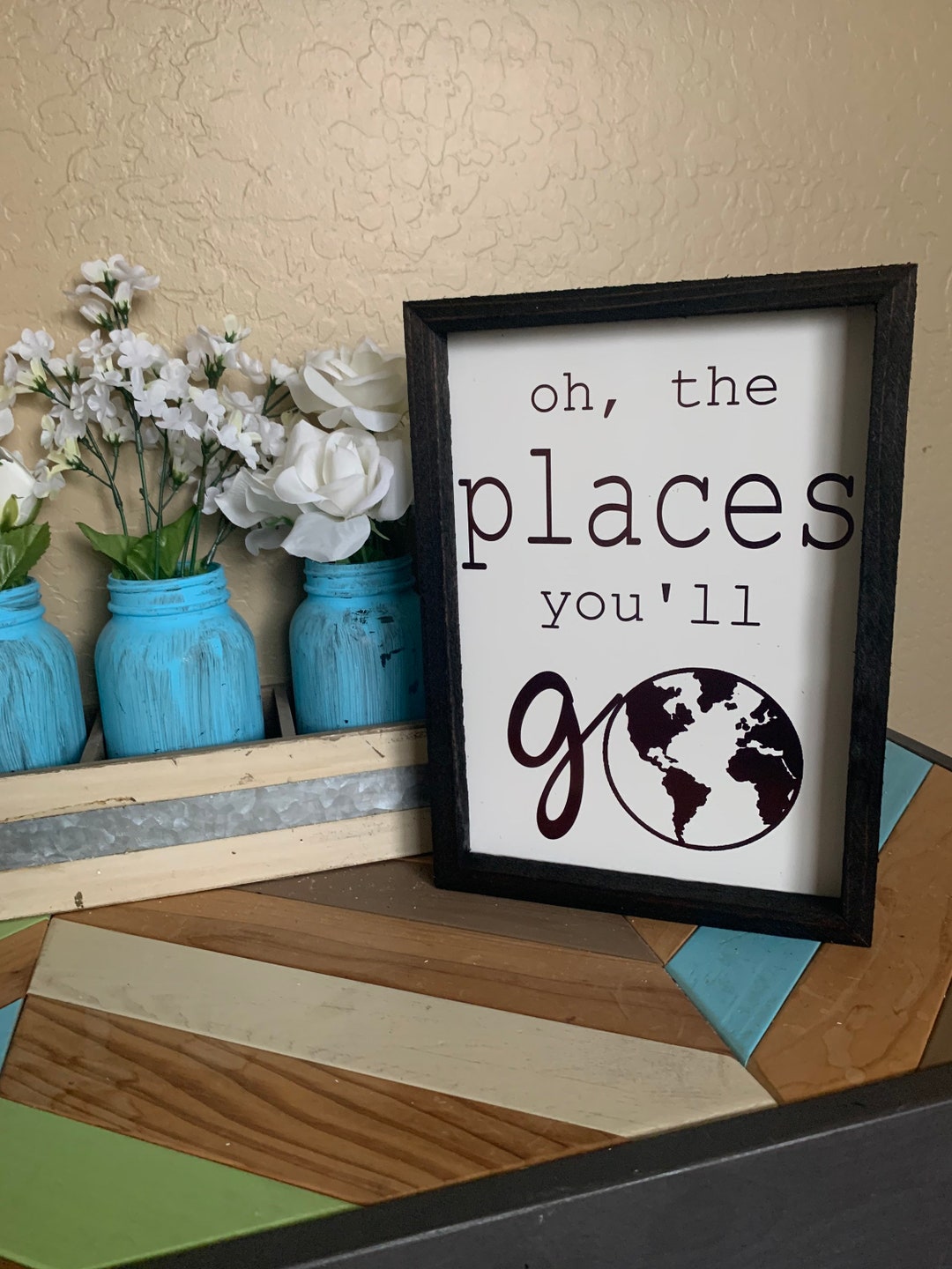 Oh the Places Youll Go World Wood Sign Wall Decor Wooden Sign home ...