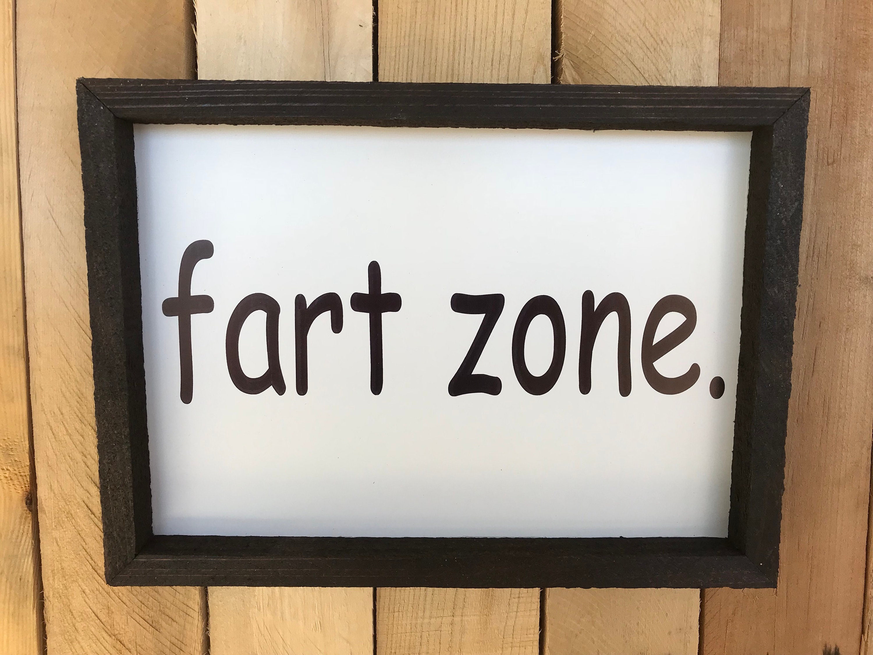 Home Décor Home & Living Fart Zone Printed Handmade Wood Small Sign ...