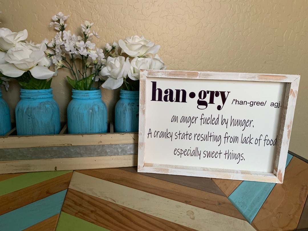 Hangry Wood Sign Wall Decor Wooden Sign home Custom Bathroom - Etsy