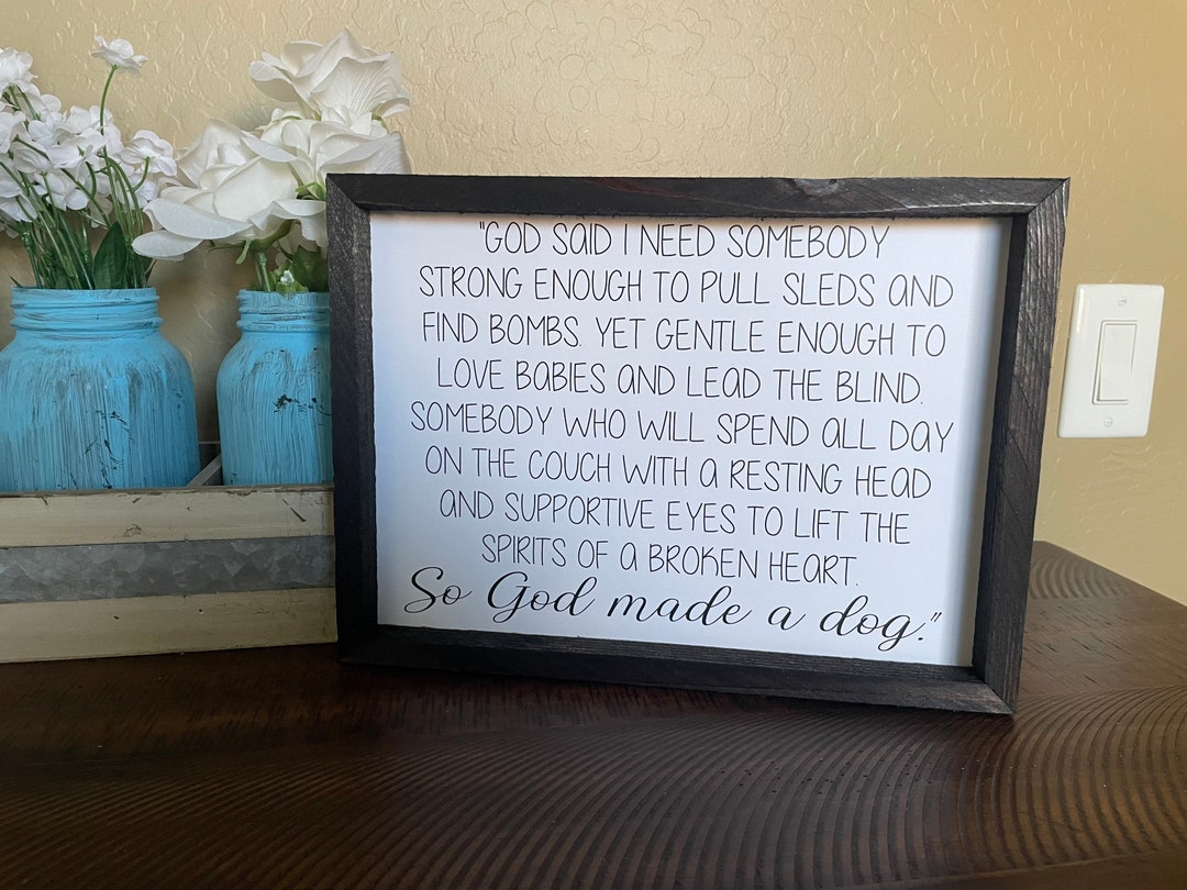 God Made Dogs Wooden Sign Family Decor Love Dog wooden Sign Puppy ...