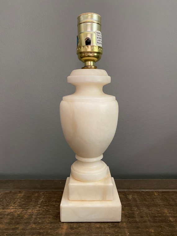 Petite Alabaster Boudoir Lamp Base Creamy Ivory Vintage | Etsy
