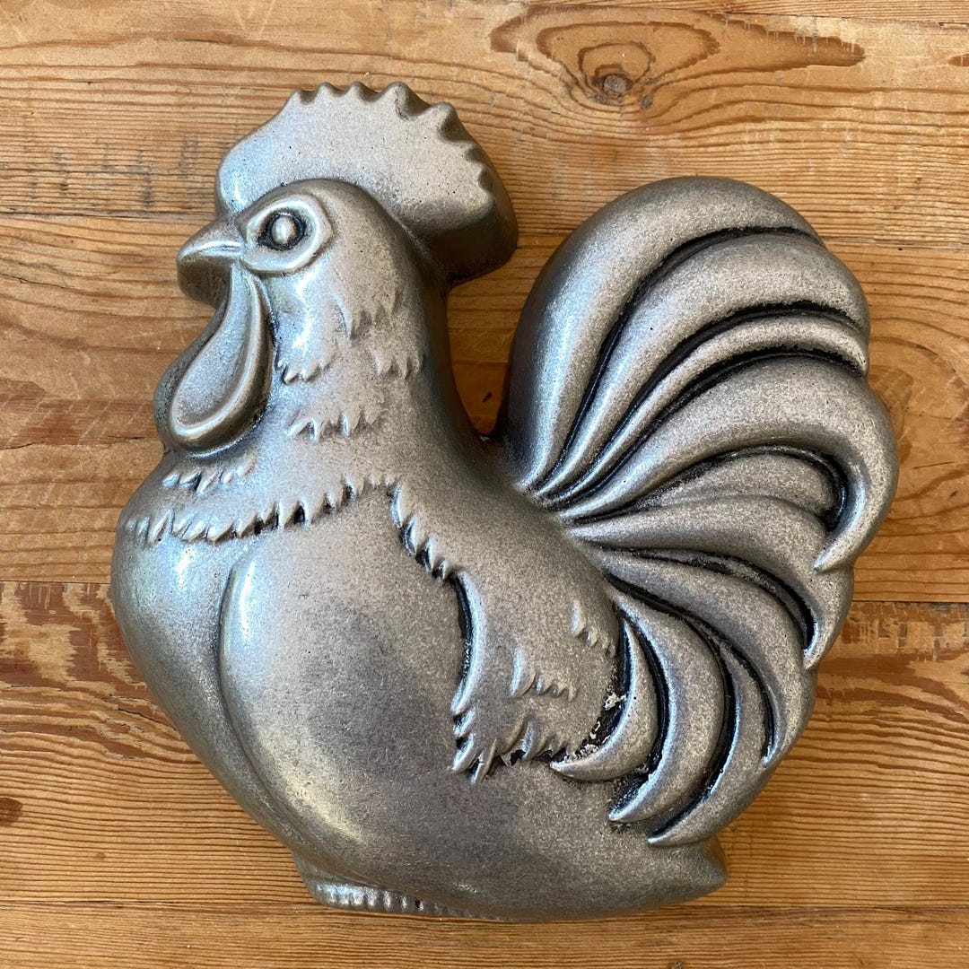 Rooster Chicken Cake Pan Mold Vintage Heavy Cast Aluminum Farmhouse ...