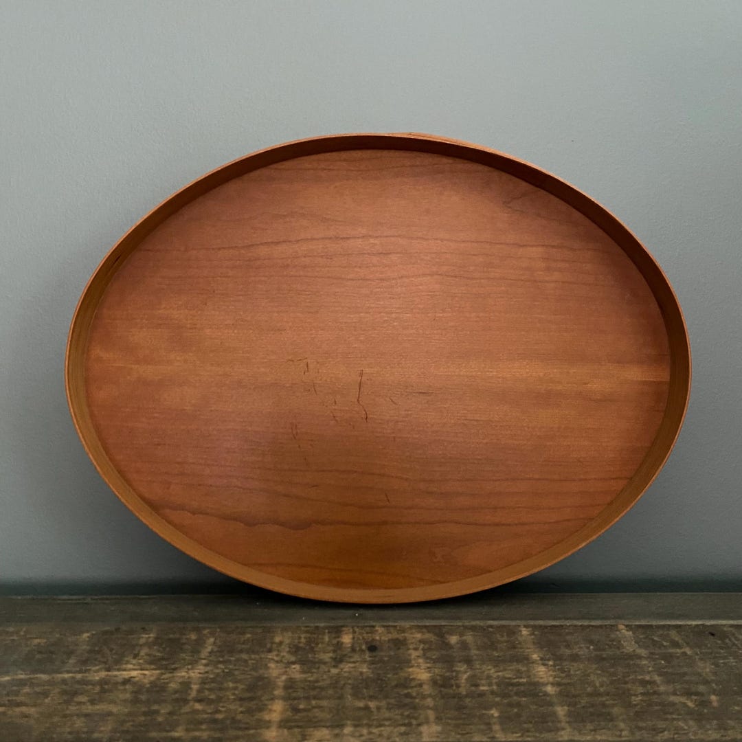 Shaker Workshop Wood Oval Serving Tray Cherry 16 1/2 X 12 3/8 X 3 1/4 ...