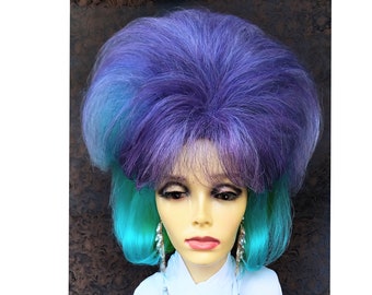 Dramatic Long Drag Queen Bouffant, Dark Rooted Mixed Blondes, Styled ...