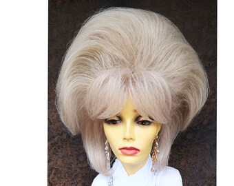 Dramatic Long Drag Queen Bouffant, Dark Rooted Mixed Blondes, Styled ...