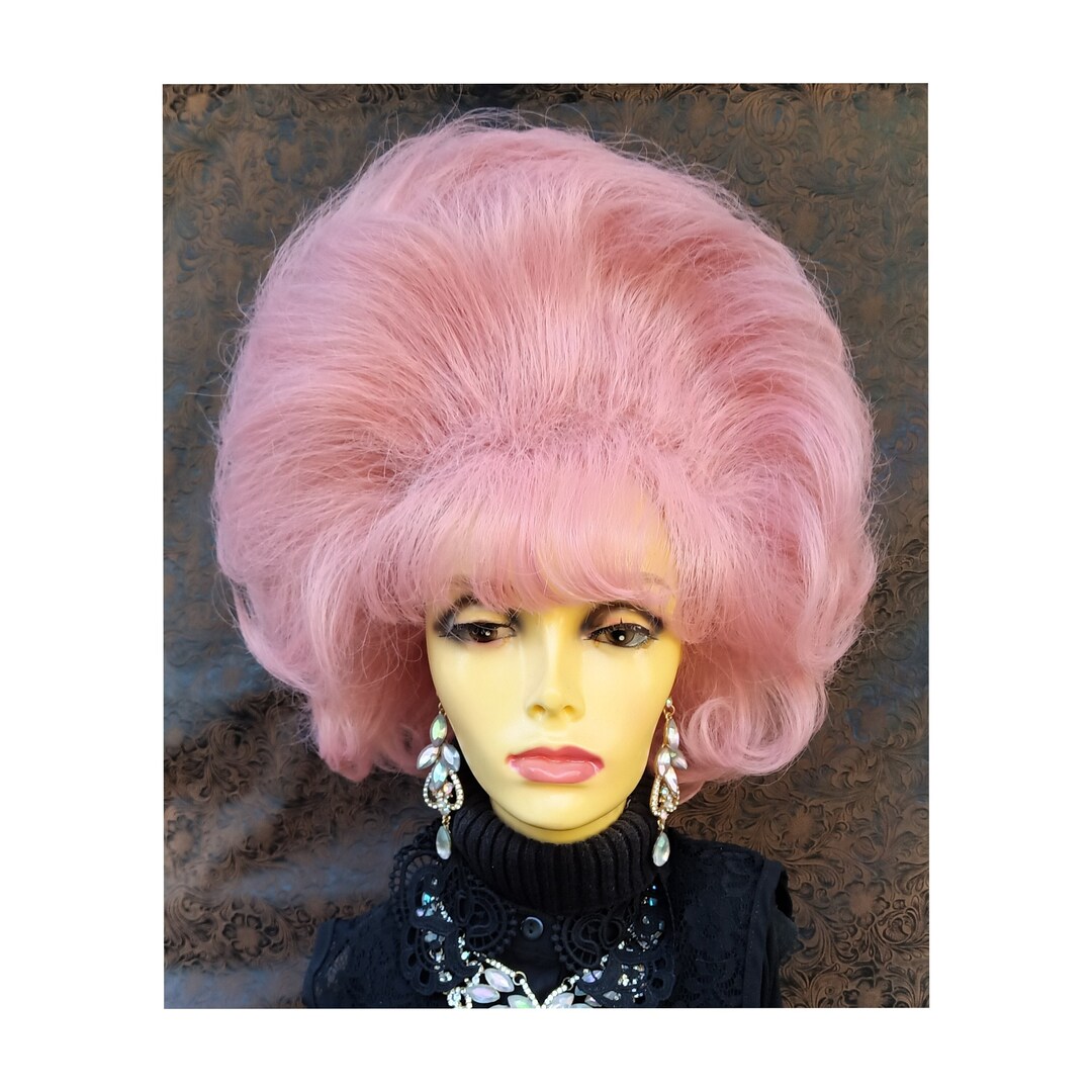 Dramatic Drag Queen Bouffant Vintage Pink Color Banged Etsy