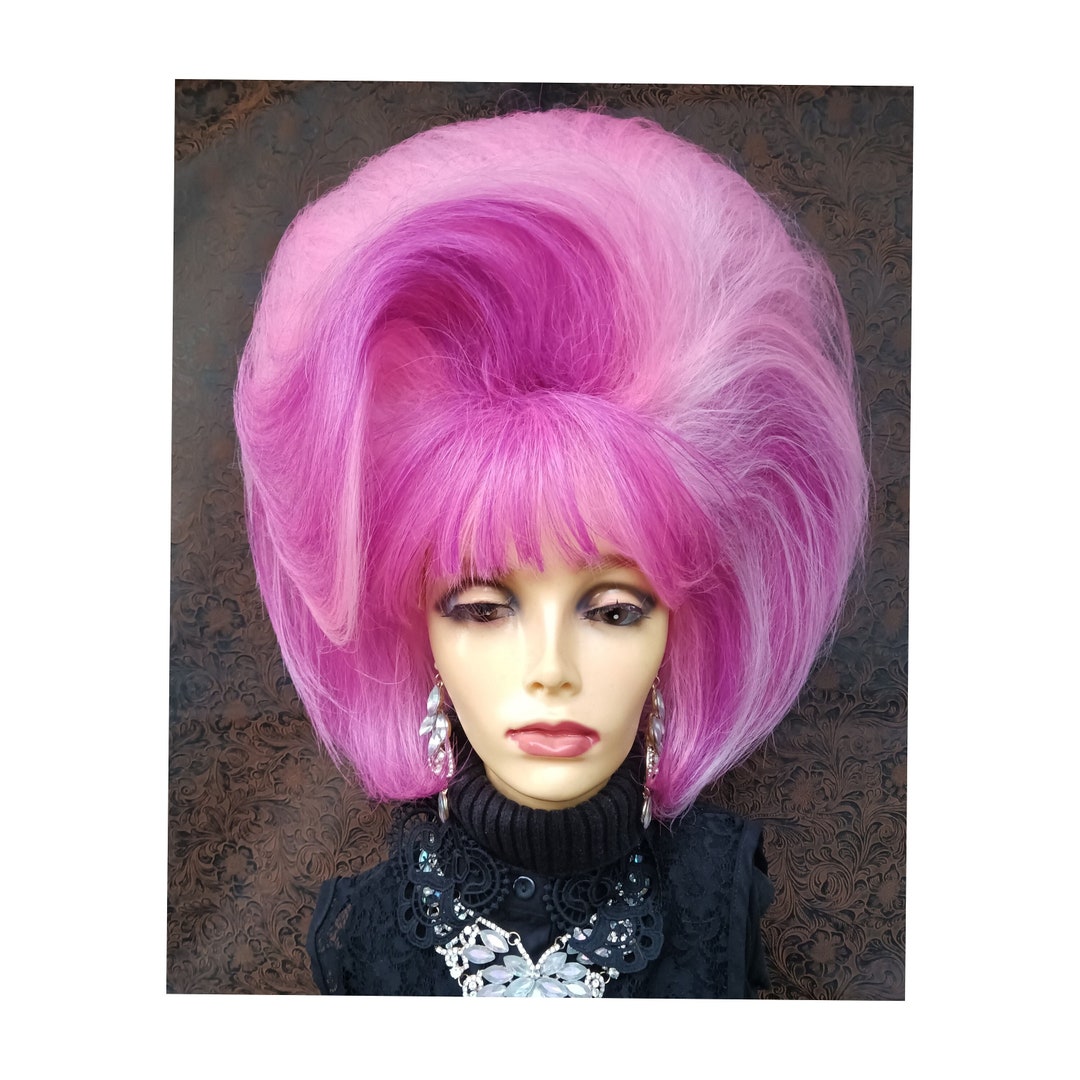 Dramatic Drag Queen Bouffant Mixed Shades Of Pinks Styled Etsy