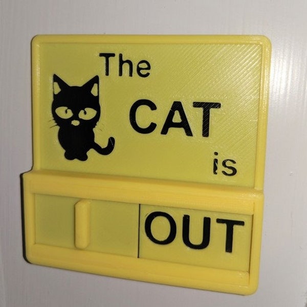 Cat is in Cat is Out Sign - Etsy