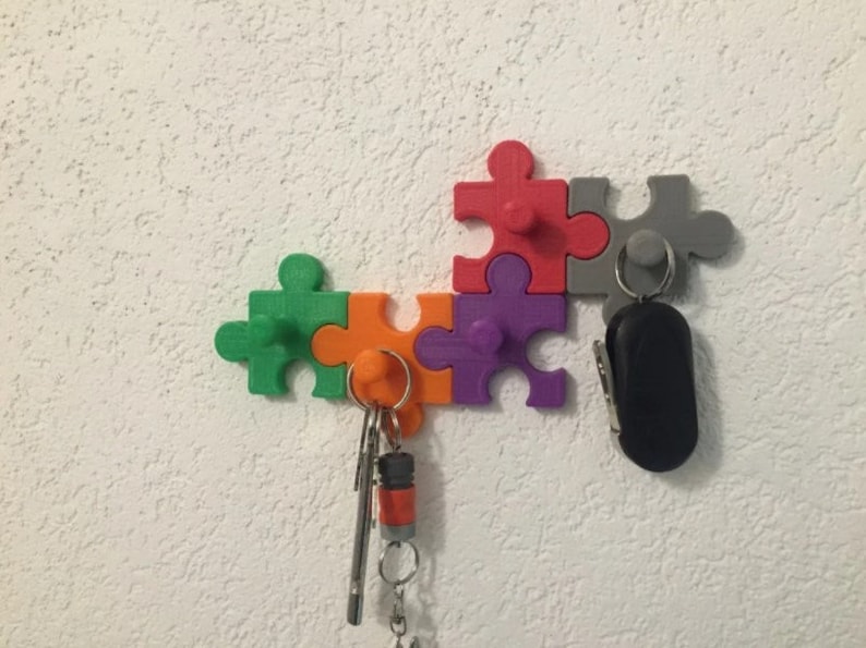 Puzzle piece key hook | Etsy