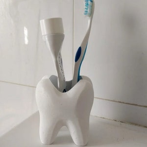 Tooth Shaped Cup / Toothpaste / Toothbrush / Dental / Bathroom / Holder ...