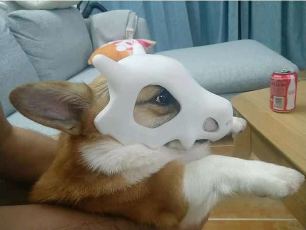Cubone Dog Mask / Dinosaur Mask / Dog Costume / Funny Dog Gift - Etsy