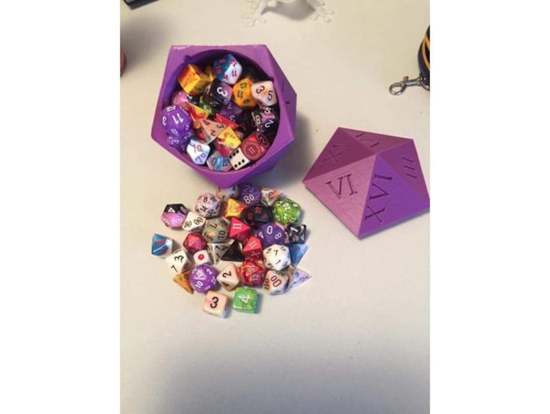 3D Printed D20 Dice Box: Dungeons and Dragons Dice Holder - Etsy