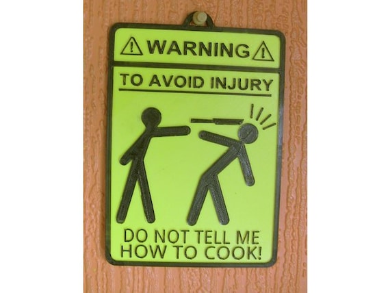 Kitchen Warning Sign / funny kitchen sign / gift for cook / 3D | Etsy