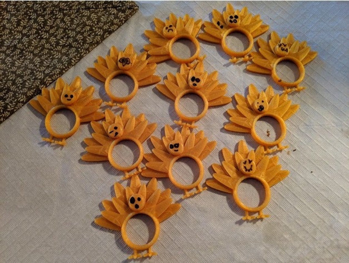 Turkey Napkin Ring Set of 4 / 3D Printed - Etsy