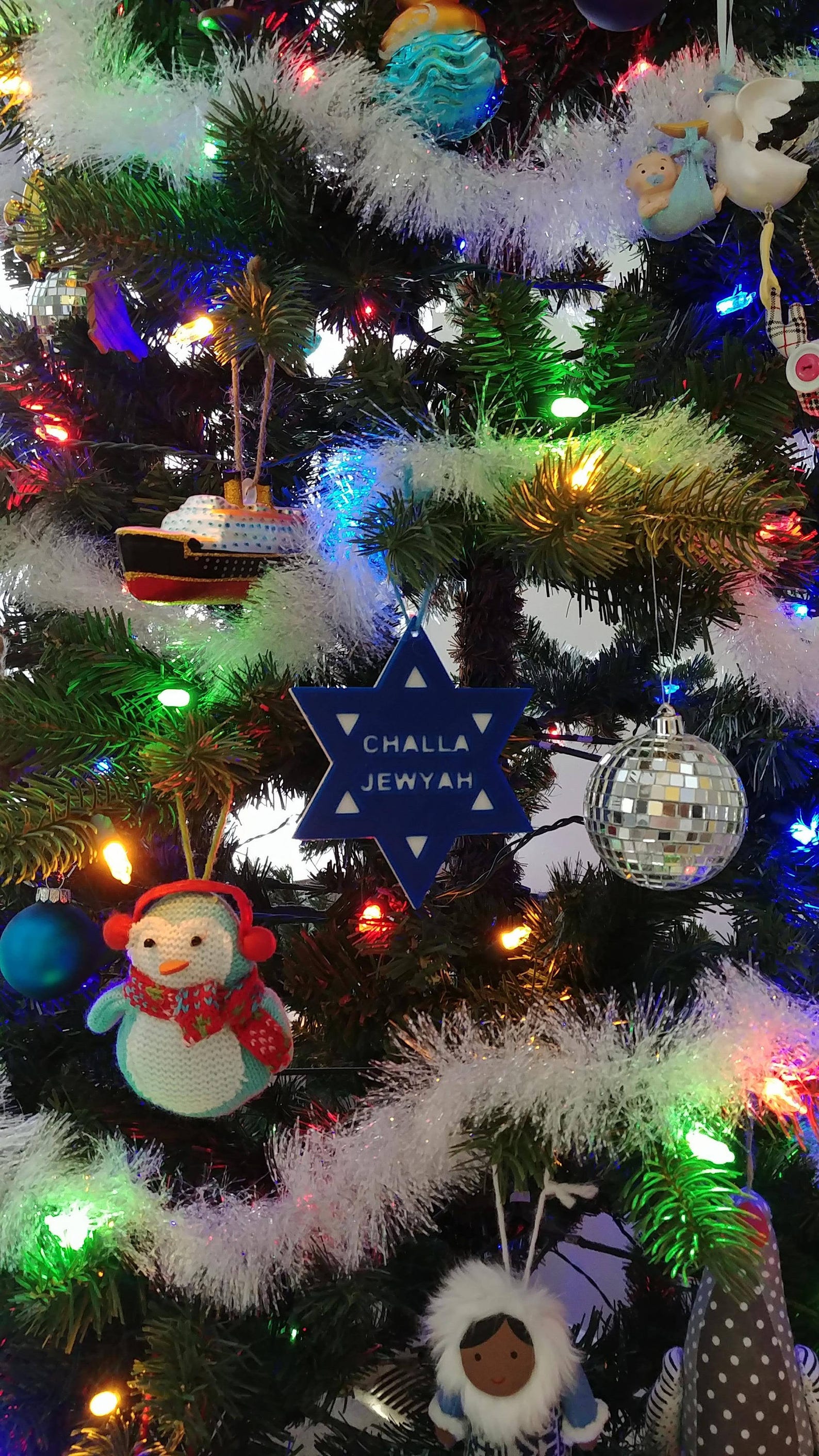 Jewish Christmas Tree Ornament Decoration Challajewyah / 3D Printed - Etsy
