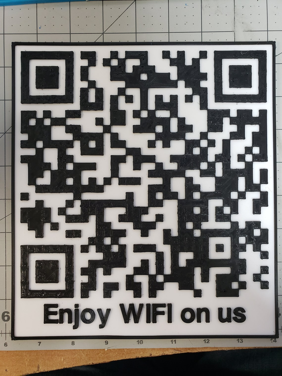 QR Code Sign 3D Printed / Wifi Credentials Contact Info - Etsy