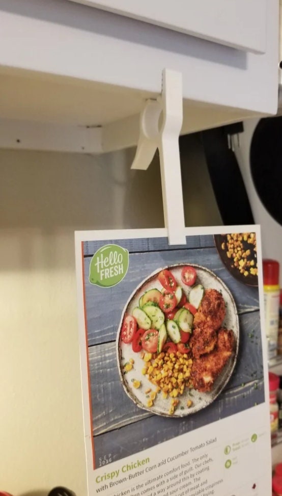 Recipe Card Holder Cabinet Clip / Cooking / Kitchen / Holder / - Etsy