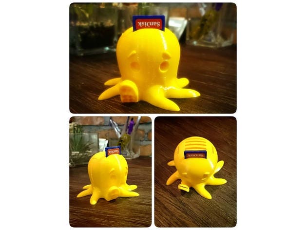Octopus SD Card Holder Happy Cute Friendly Octopus / 3D Printed - Etsy