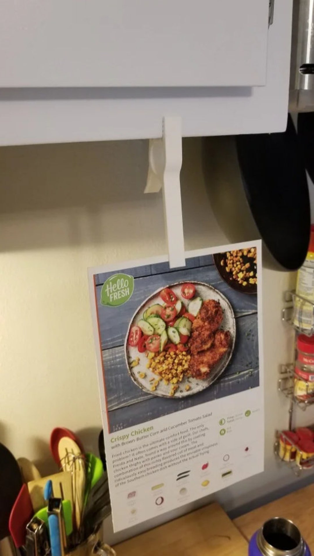 Recipe Card Holder Cabinet Clip / Cooking / Kitchen / Holder / Cook - Etsy