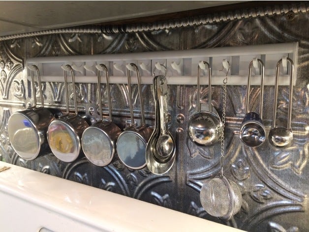Adjustable Kitchen Utensil Hooks: 3D Printed Wall Organizer - Etsy