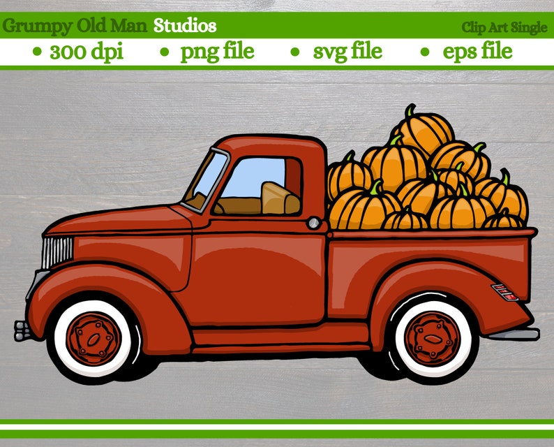 Red Classic Pumpkin Truck Clip Art Autumn Clip Art Pumpkins in the ...