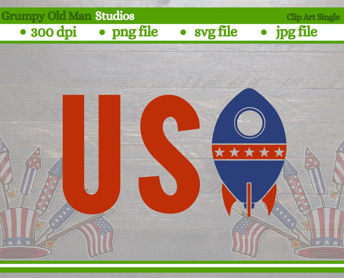 Usa Rocket Svg 4th of July Clip Art Space Rocket Png - Etsy