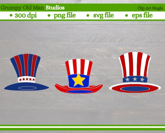 Patriotic Top Hat Cut File Uncle Sam Hat Cut File 4th of - Etsy