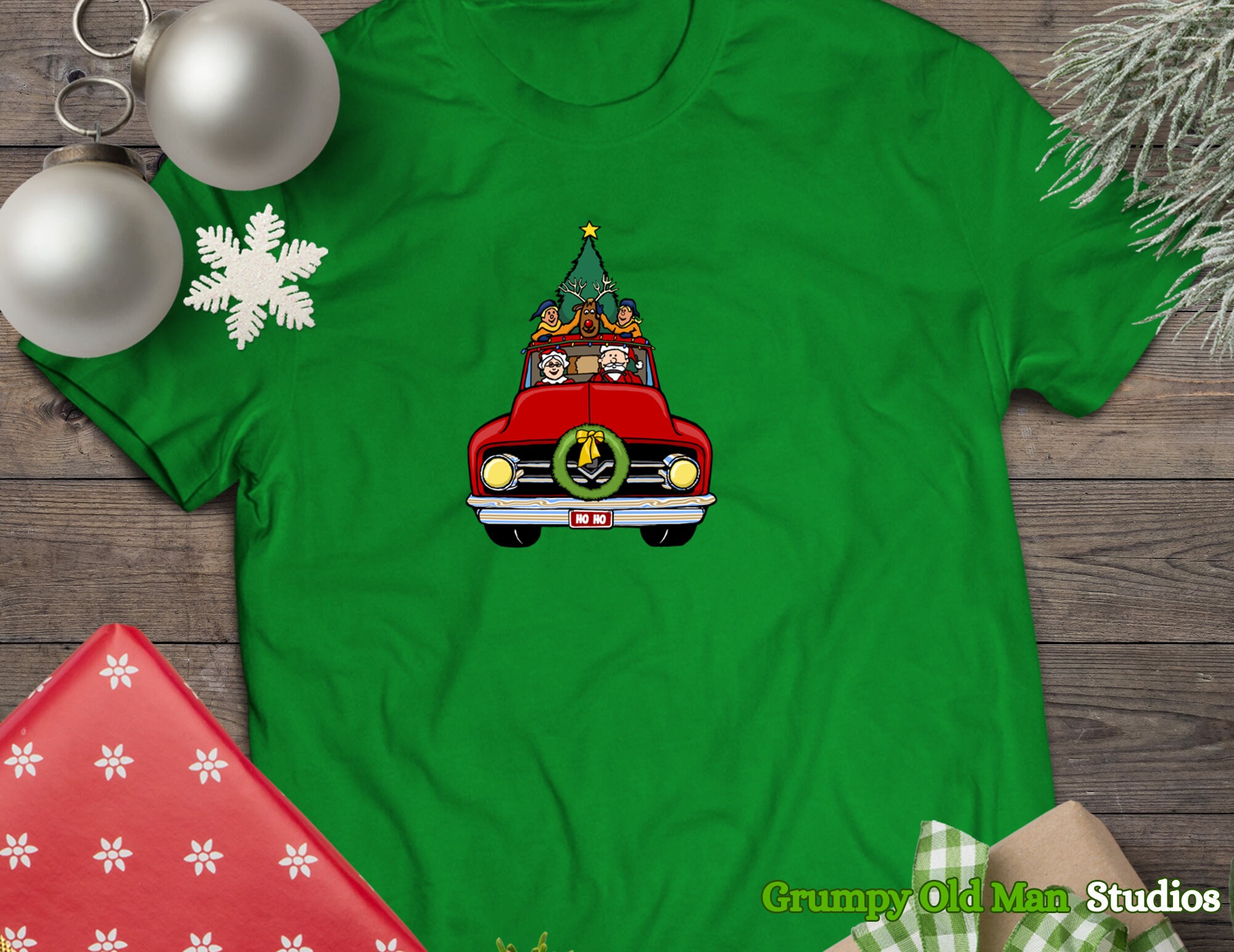 Ford Christmas Truck Clip Art Santa Driving a Truck With a Christmas ...